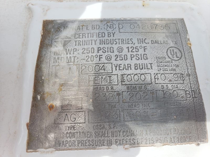 data plate 0426735 | Rebuilt Propane Tanks | BLT Tanks